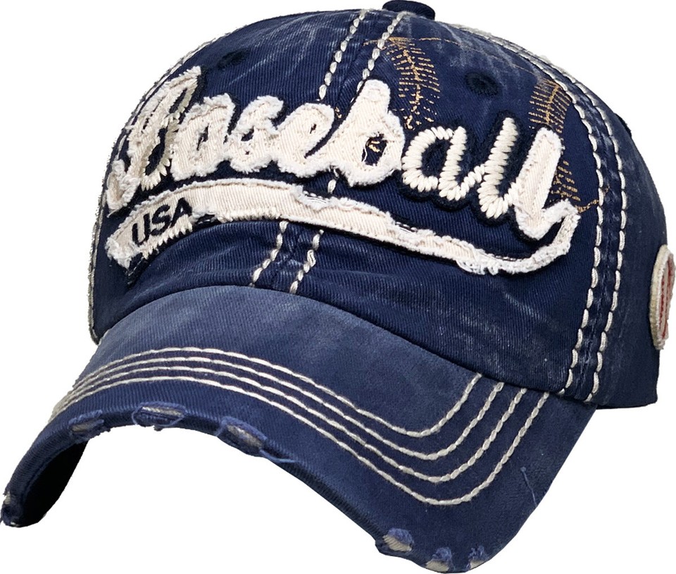 Vintage Distressed Hat Baseball Cap - AMERICA BASEBALL- KBETHOS | eBay