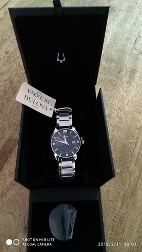 Bulova Men's 96D142 Diamond Accent Black Dial Bracelet 40mm Watch for ...