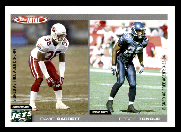 2004 Topps Total David Barrett / Reggie Tongue #265 Jets | eBay