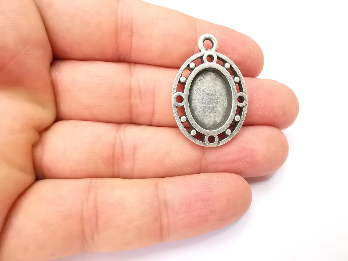 Oval Bezels, Resin Blank, inlay Mountings, Mosaic Pendant Frame ...