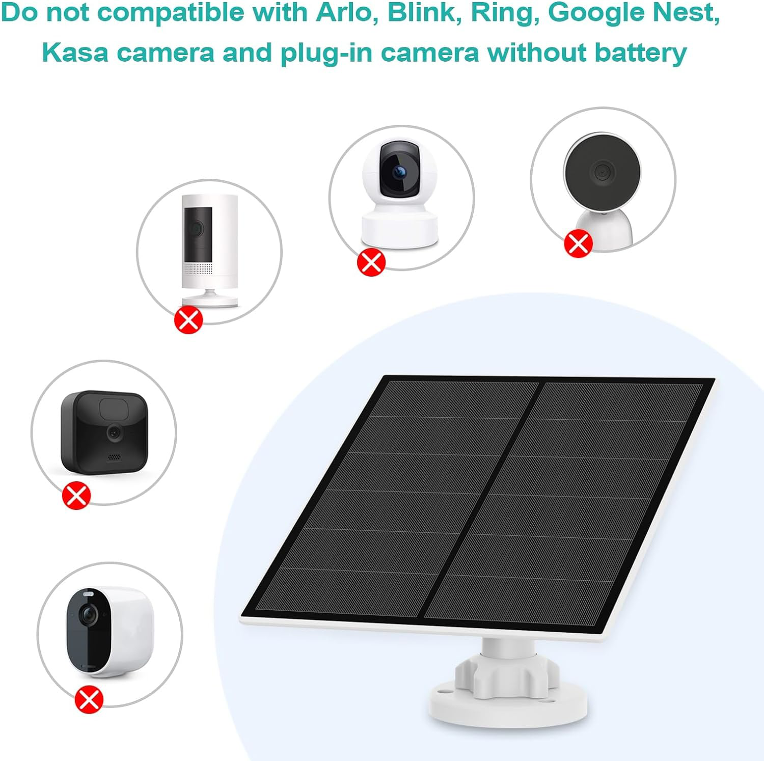 Solar Panel for Security Camera, 5W USB Solar Panel for Micro USB and ...