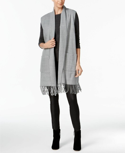 Cejon Womans Milanese Heathered Woven Vest C74444 Grey - Size S/m for ...