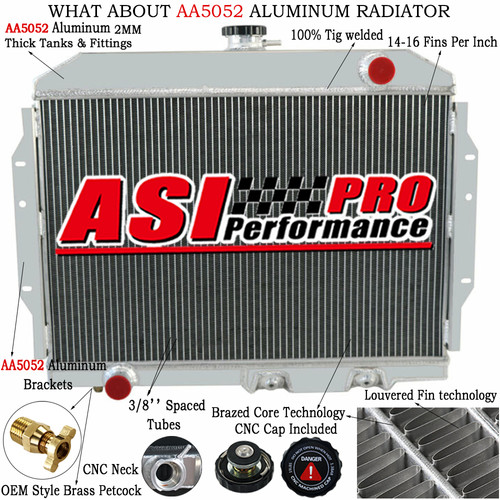 For 1958-1974 AMC AMX Javelin Marlin SST V8 Aluminum 4-Row Radiator Fan ...
