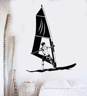 Vinyl Wall Decal Windsurfing Boardsailing Water Sports Stickers (1043ig ...