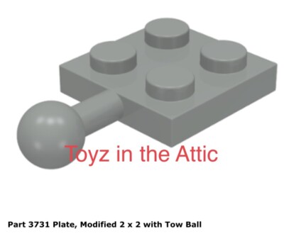 Lego 1x 3731 Light Gray Plate, Modified 2 x 2 with Tow Ball 6852 | eBay