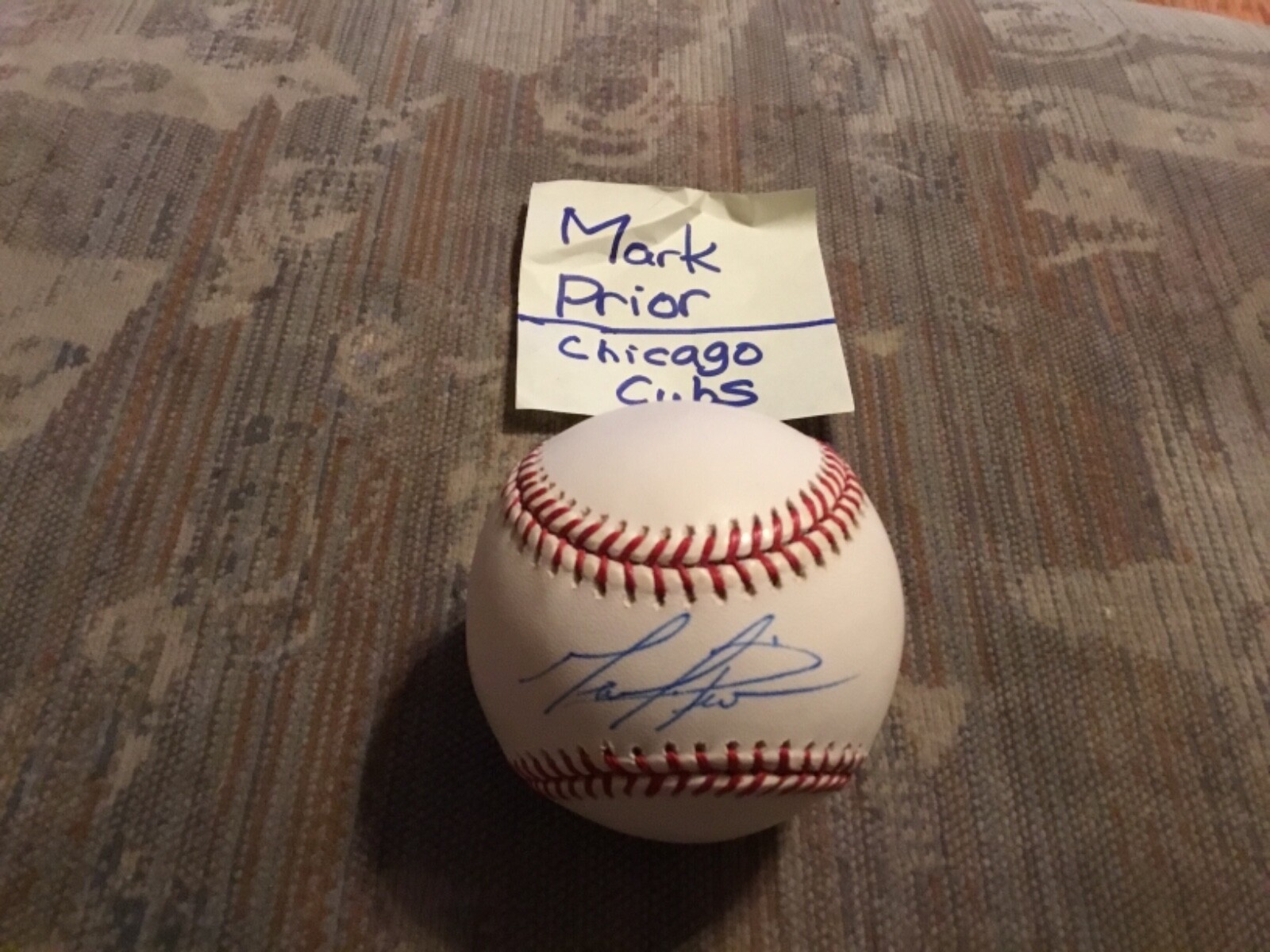MARK PRIOR SIGNED PEARL WHITE MAJOR LEAGUE BASEBALL/ CUBS '03 NL ...
