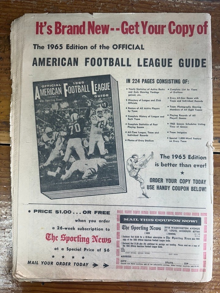 The Sporting News October 2, 1965 Willie McCovey Cover San Francisco ...