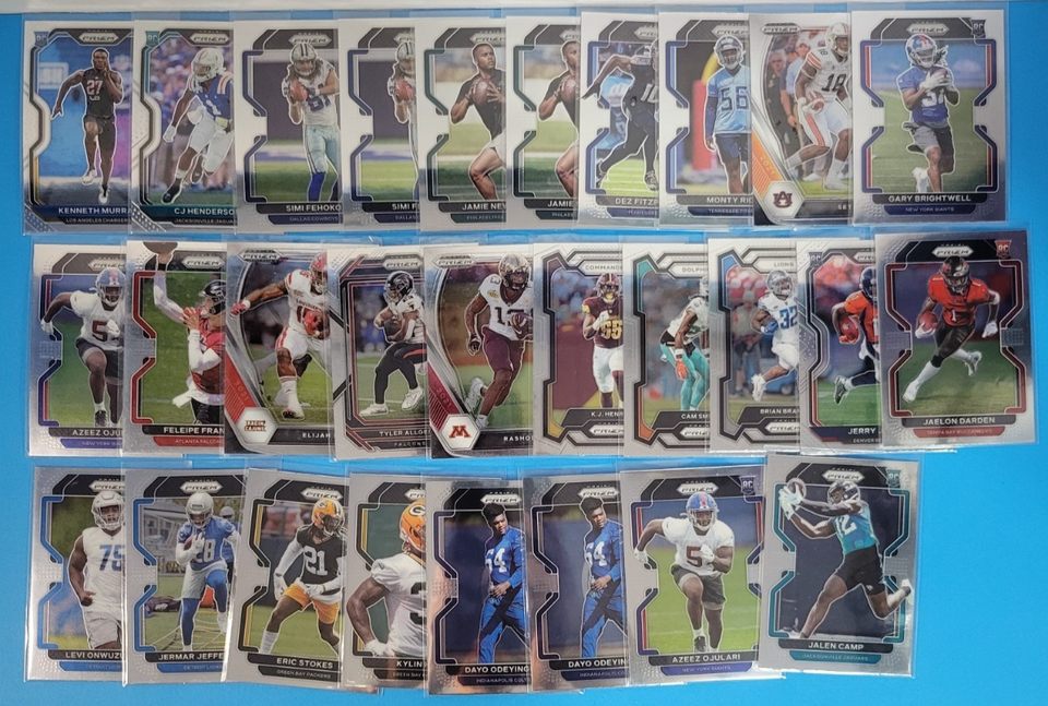 (187) Panini Prizm Football Lot Silver Green Red Ice Rookie Color ...