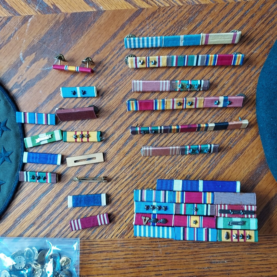 Large Lot Of Military Ribbons With Green Beret And Army Patch | eBay