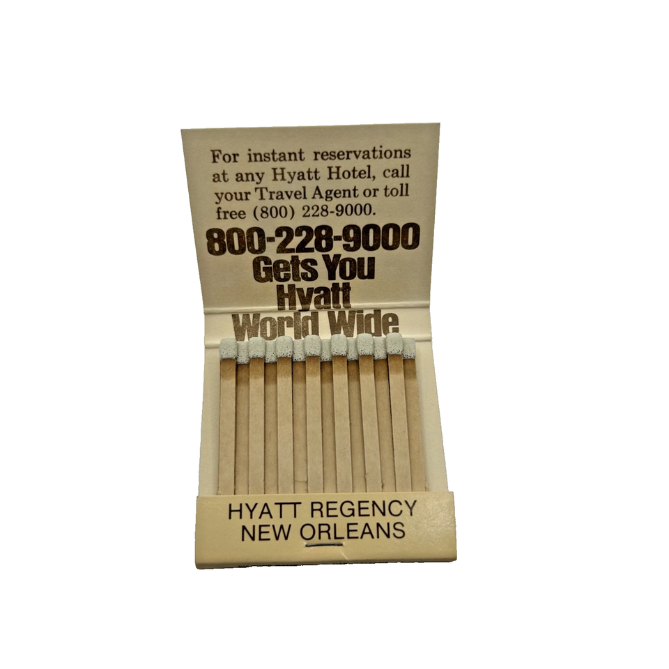 80s Hyatt Regency Hotel New Orleans LA Unstruck Matchbook Bug Logo Back ...