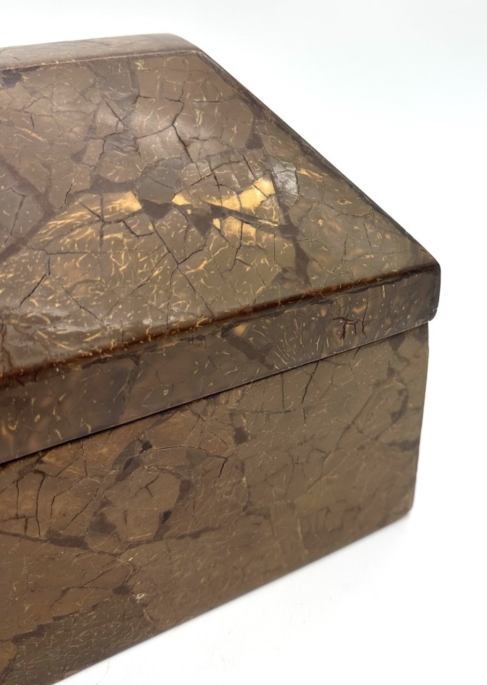 20th Century, Modern Coffer, Black Wood & Italian Faux Stone Mosaic ...