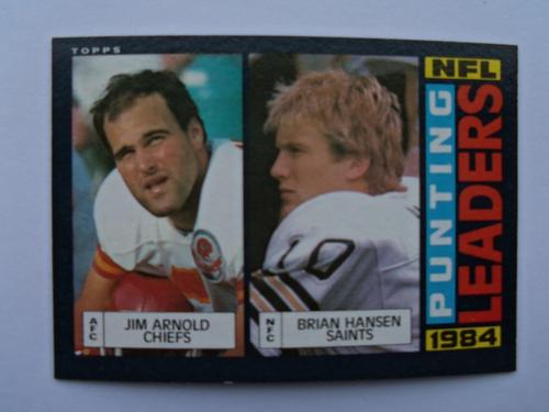 1985 Topps Punting Leaders ‘84 Jim Arnold – Brian Hansen Football Card ...