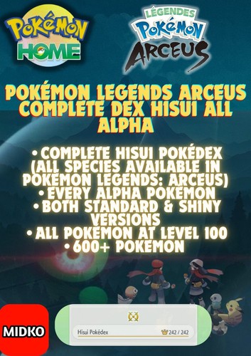 Ultimate Pokemon Home Legends Arceus Pokedex Full Shiny & Normal All ...
