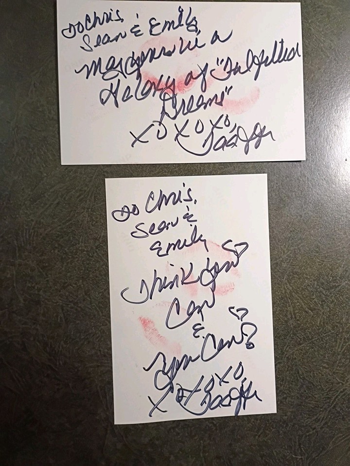 TAAFFE O'CONNELL 2 Hand Signed & 💋 ON BACK OF 4X6 PHOTO S- ACTRESS ...