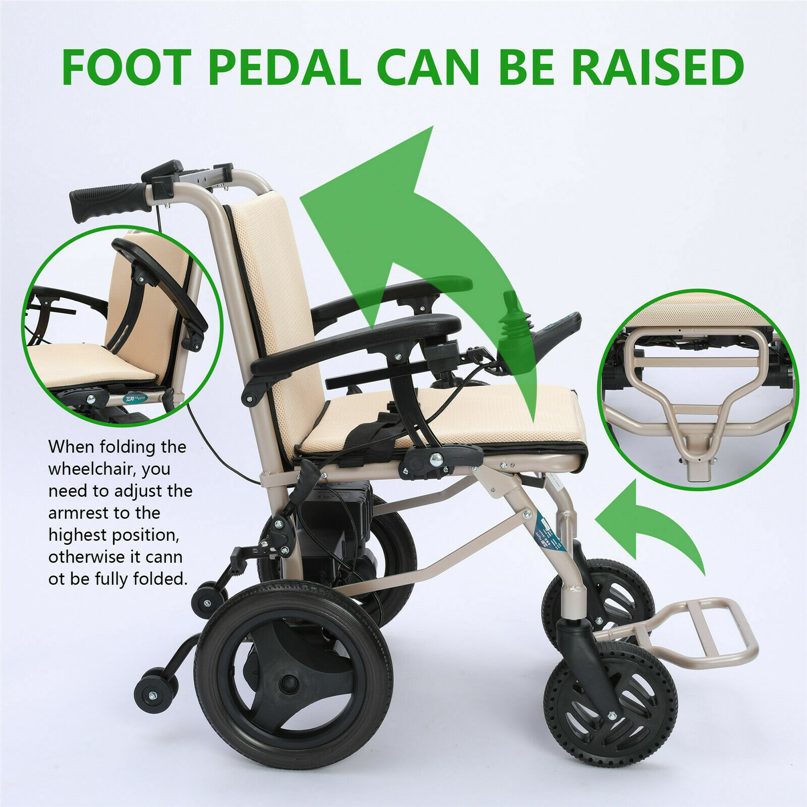 Electric Lightweight Folding Motorized Power Wheelchair Medical ...