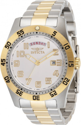 Invicta Men's Specialty Watch Day-Date 44MM Case Two-Tone White Dial ...