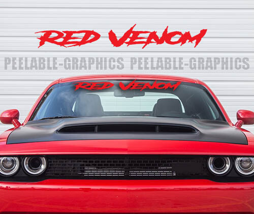 RED VENOM Windshield Banner Vinyl Decal Sticker Fits Euro American ...