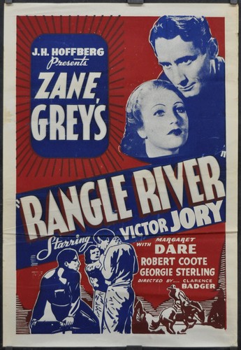 ZANE GREY'S Rangle River 1936 ORIG 28X41 MOVIE POSTER VICTOR JORY ...