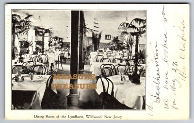 C.1908 WILDWOOD NJ NEW JERSEY DINING ROOM OF THE LYNDHURST INTERIOR ...