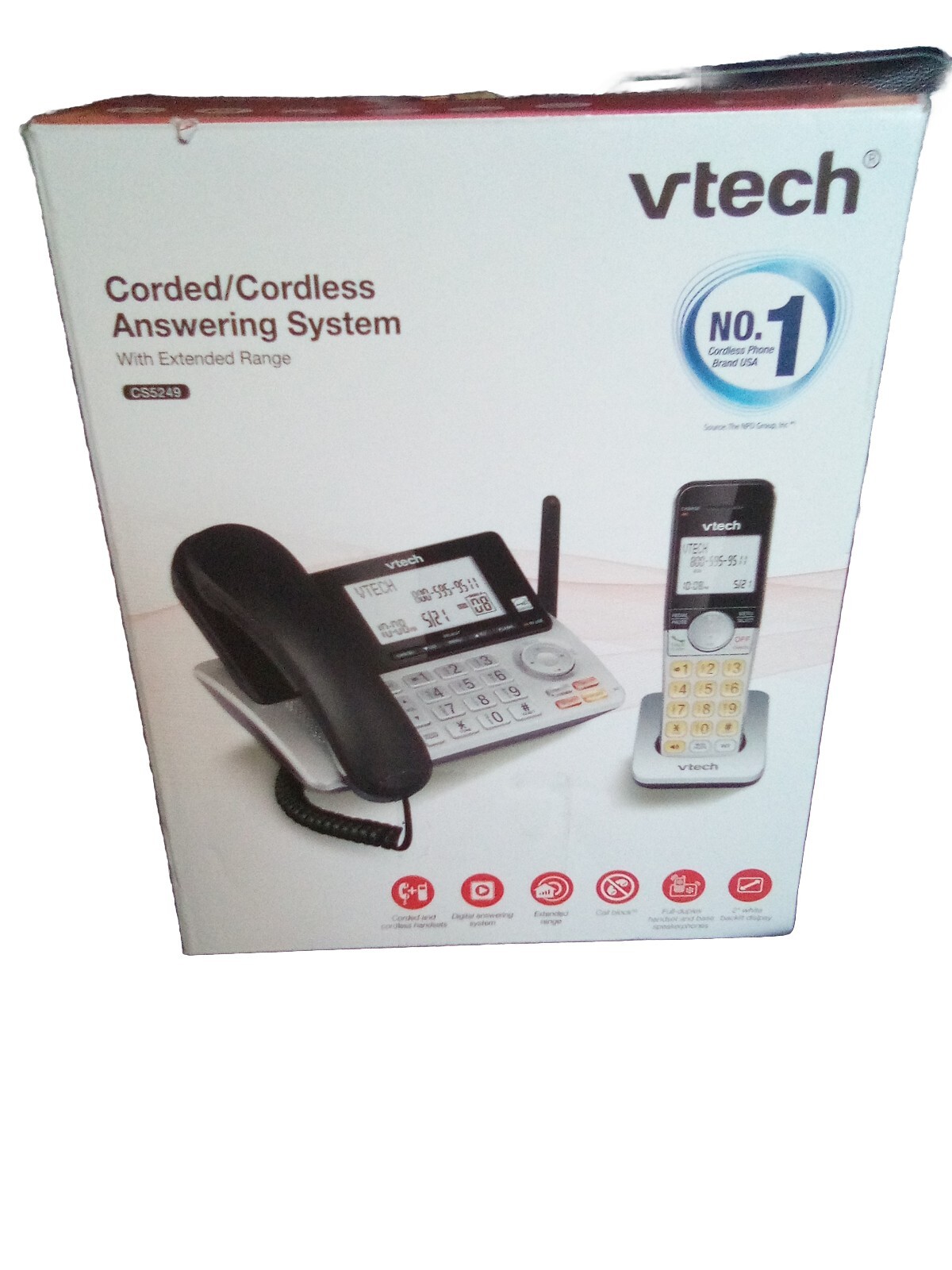 VTech CS5249 Corded/Cordless Answering System with Extended Range ...