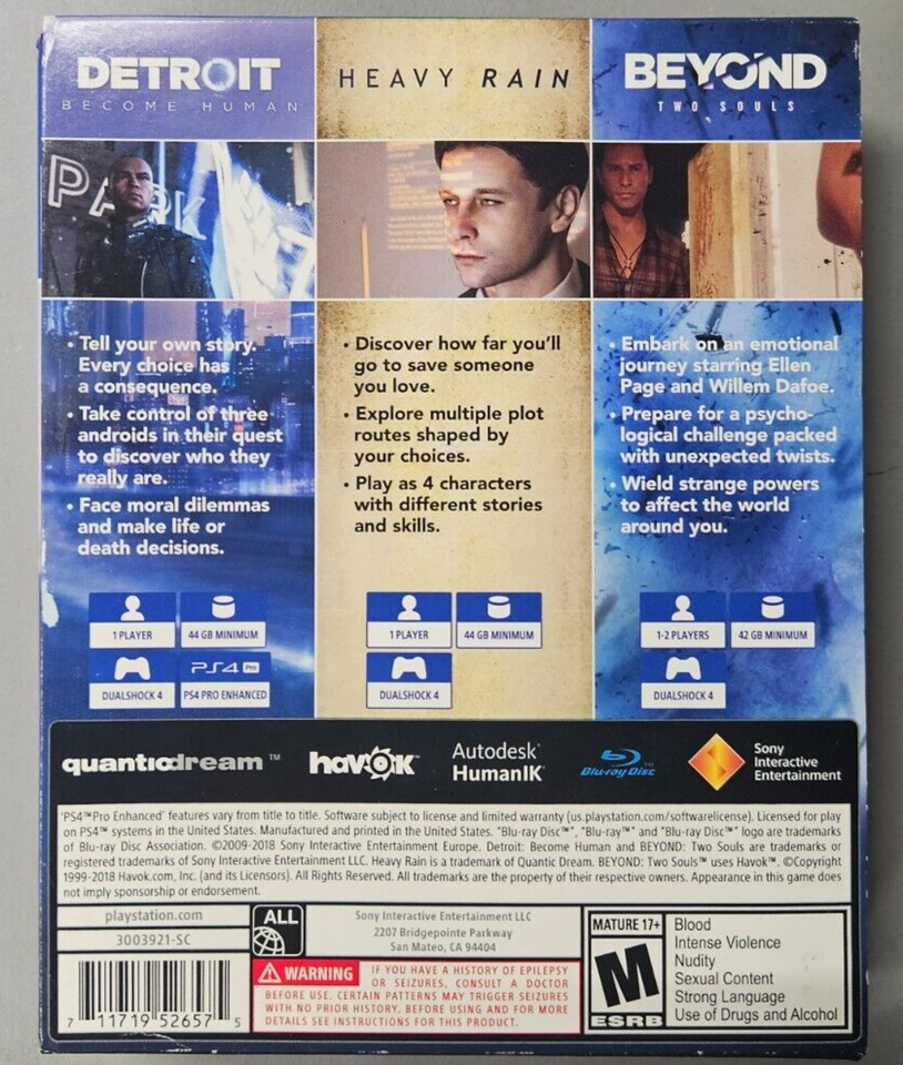 Quantic Dream Collection Detroit Heavy Rain Beyond Two Souls ...