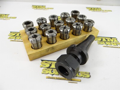 KENNAMETAL NMTB30 DA180 COLLET CHUCK + 15 ASSORTED COLLETS 9/32" TO 5/8 ...