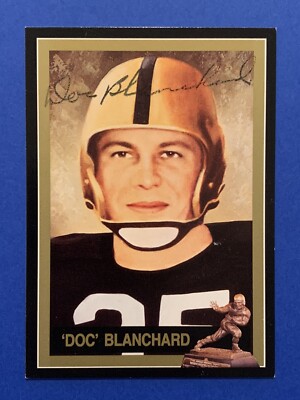 DOC BLANCHARD (Dec) CF HOF Signed 1991 HEISMAN Collection ARMY ...