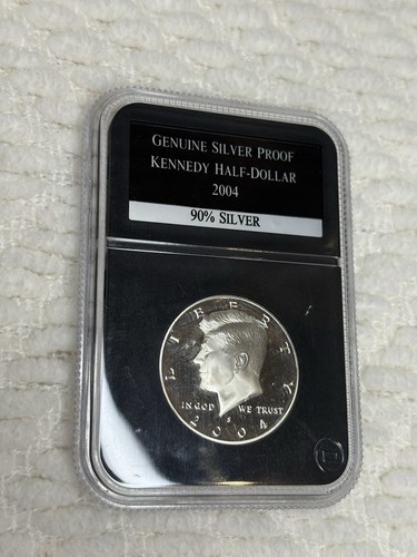 2004 S : JFK Kennedy 90% Silver Proof Half Dollar PCS Guaranteed Slab ...