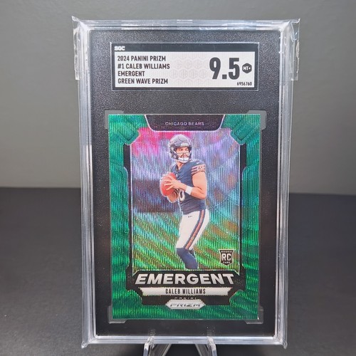 ⚫🟠⚪2024 PANINI PRIZM #1 CALEB WILLIAMS EMERGENT GREEN WAVE RC ROOKIE ...