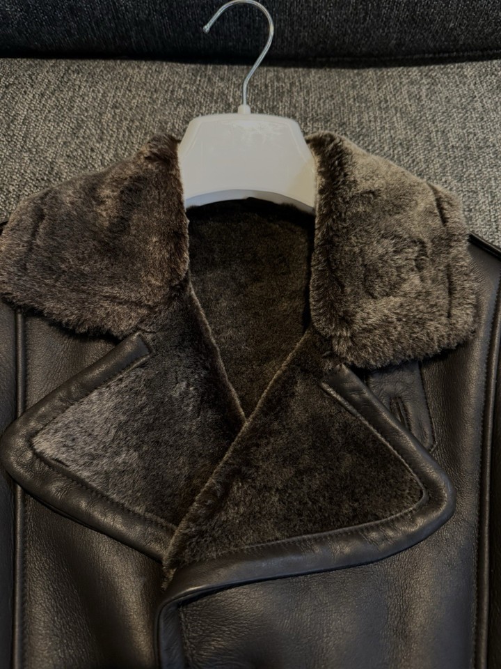 🧥RARE Vintage PASHA VENETO Soft Shearling Brown Leather Warm Field ...