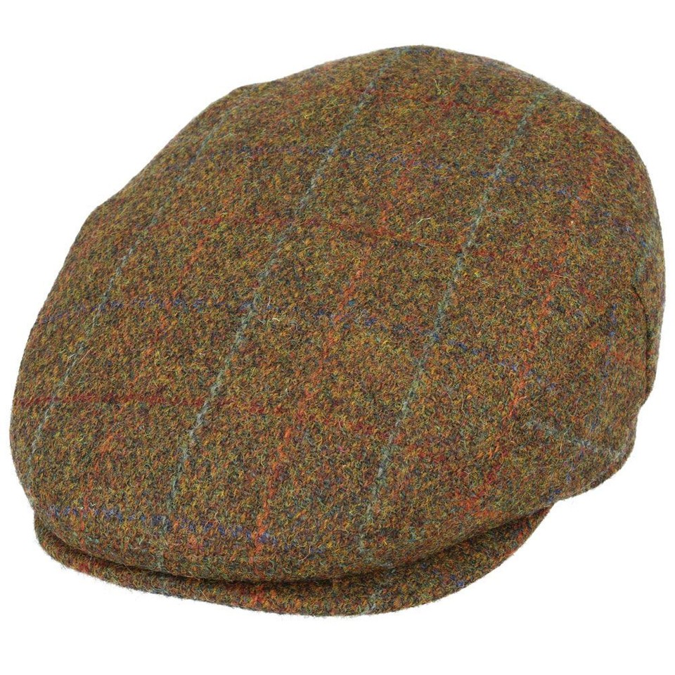 Genuine Harris Tweed Flat Cap 100% British Wool Scottish Stornoway ...