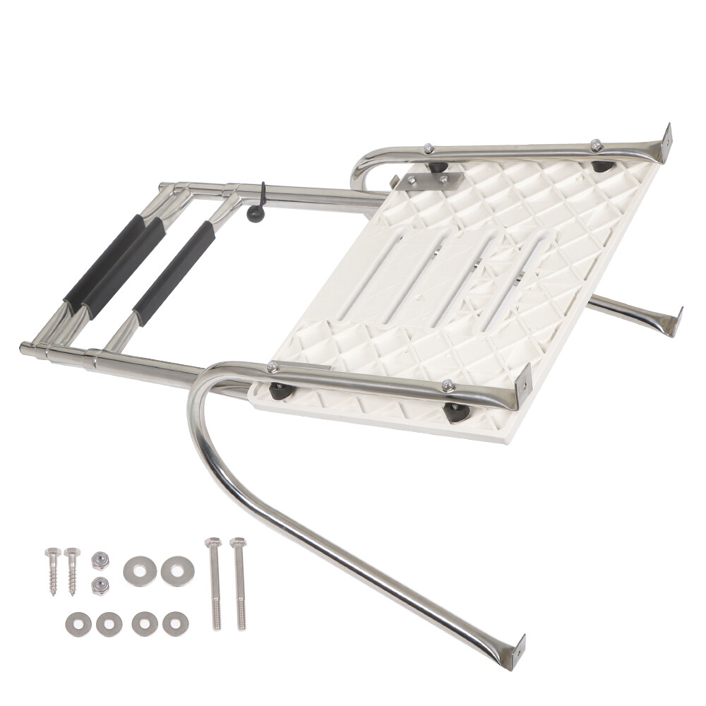With Telescoping 2 Handr 3-Step Stainless Steel Ship Ladder With ...