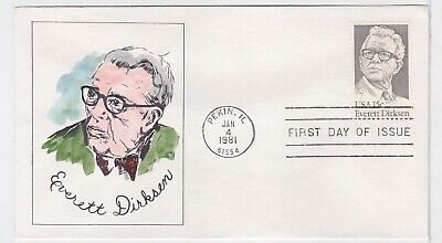 TurtlesTradingPost- Everett M. Dirksen- 1981 - FDC #1874- Watercolor Cachet | eBay