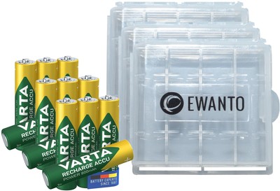 12x Varta Cell Rechargeable Accu AAA Ni-Mh Battery 5703 Bulk + 3x ...