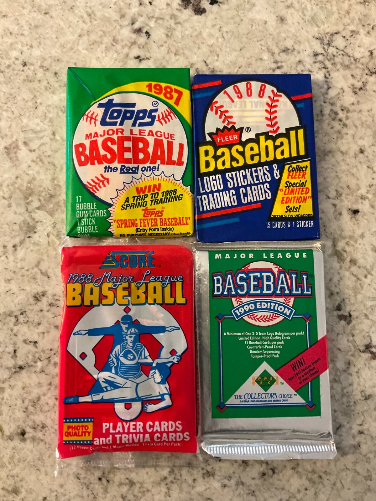 HUGE SALE OF 107 OLD UNOPENED BASEBALL CARDS IN PACKS 1990 AND EARLIER ...