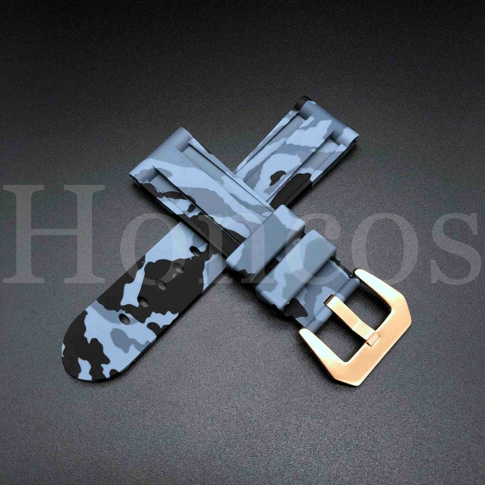 22 24 26 mm Camo Rubber Band Strap Fits for Panerai PAM Watch 40 44 45 ...