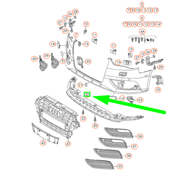 Audi A3 2013 on Front Bumper Lower Shield 8v3 807 233 | Compra online ...