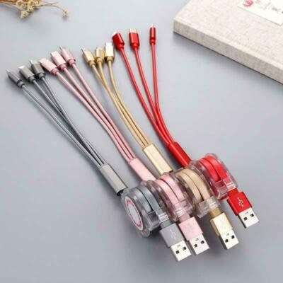 3 in 1 Multi USB Phone fast Charging and data Cable for iPhone and ...