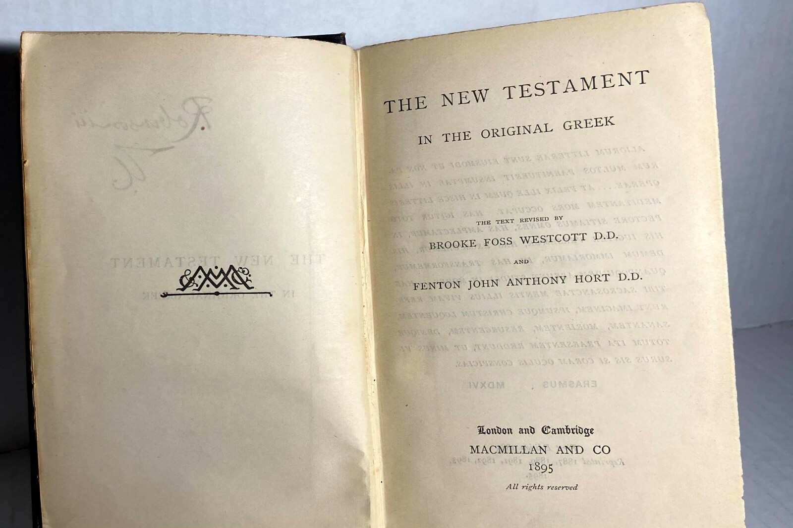 The New Testament in the Original Greek - Westcott, Fenton And Hort ...