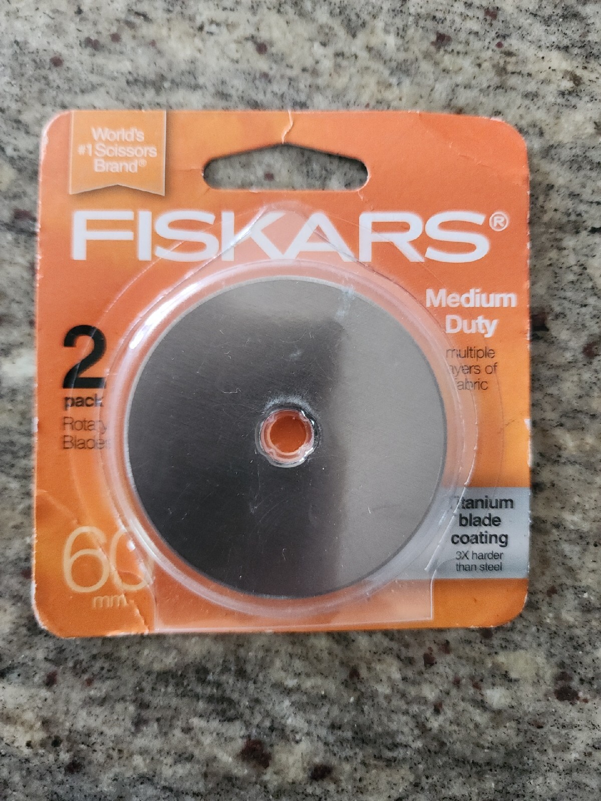FISKARS 2-PACK 60mm ROTARY BLADE Titanium Coating | Medium Duty ...