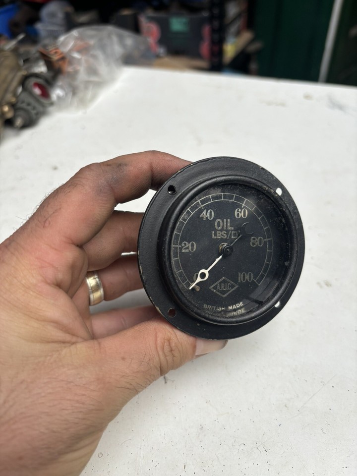 Vintage pre war car ARIC Oil Pressure gauge Frazer Nash Bentley Riley ...