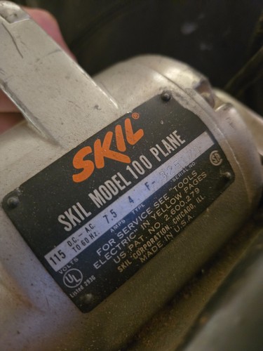 Vintage SKIL Model 100 Type 4 Power Plane 7.5 Amps Surfboard Shaper Un ...