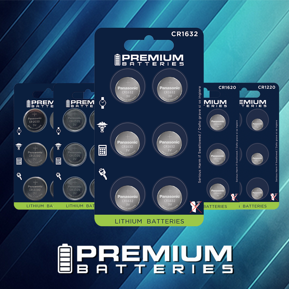 Premium Batteries 3V Child Safe Lithium Coin Cell Batteries (1, 2 & 6 ...