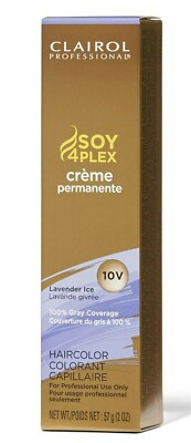 Clairol Soy4Plex Creme Permanent Hair Color Gray Busters 10V Lavender ...