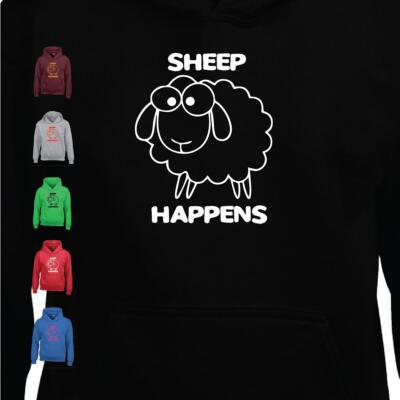 Sheep Happens Printed Funny Pullover Slogan Gift Idea Novelty Cool ...