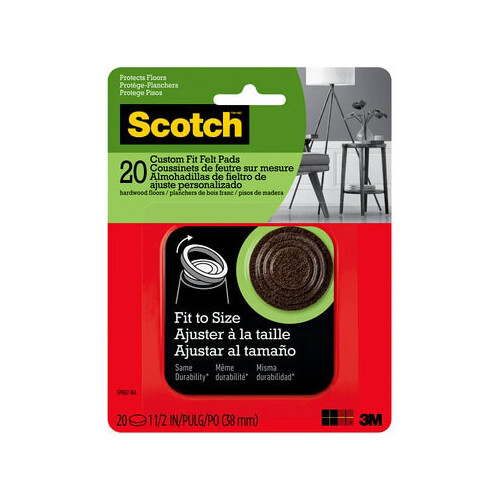 3M SP Scotch Felt Pads: 1-1/2 in. custom fit / 20-pack (Brown) | eBay
