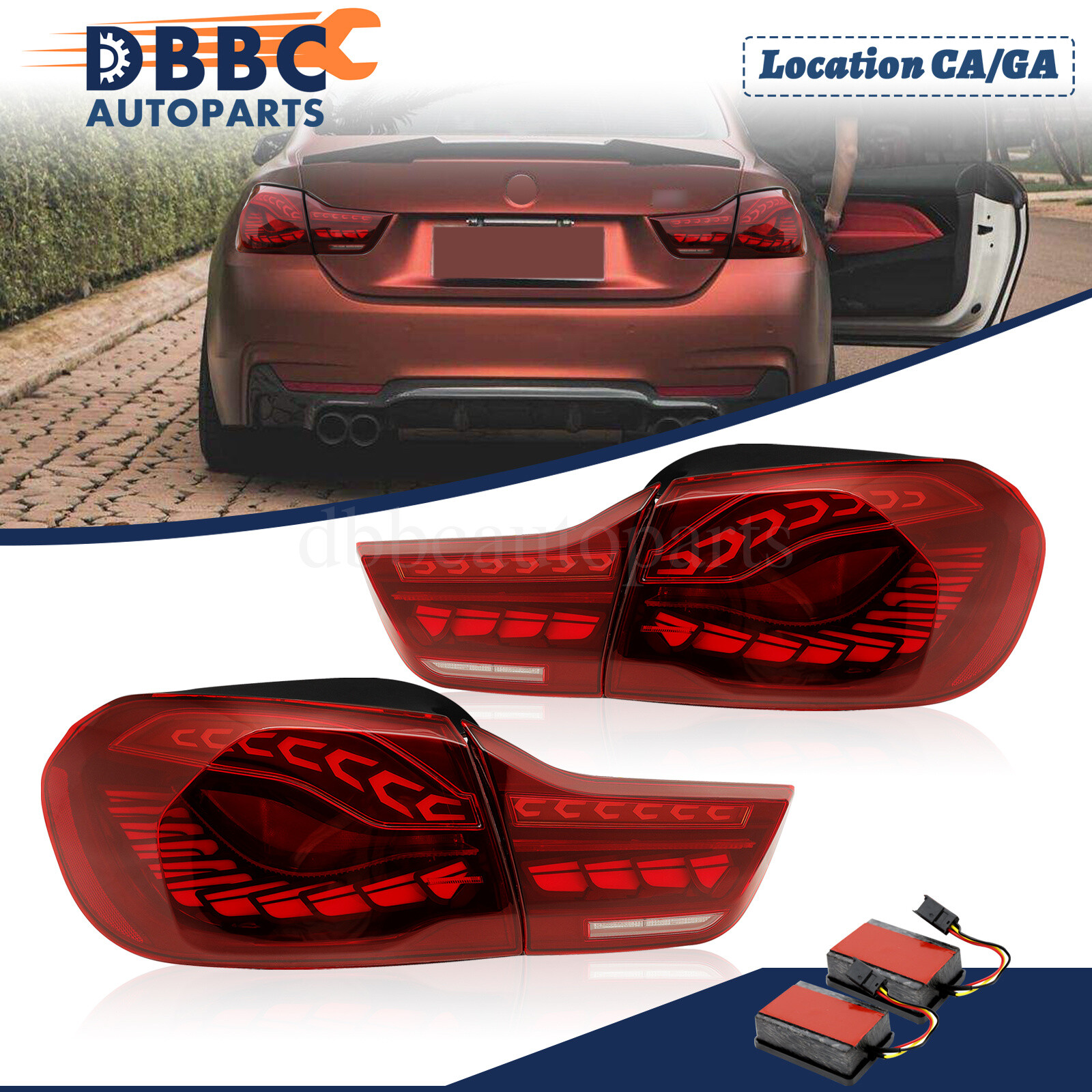 LED Tail Lights Animation Lamps Red For BMW 4 Series M4 F32 F82 F36 ...