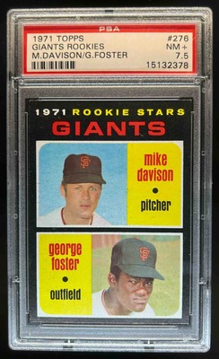 1971 Topps Giants Rookie Stars Mike Davison George Foster RC #276 PSA 7 ...