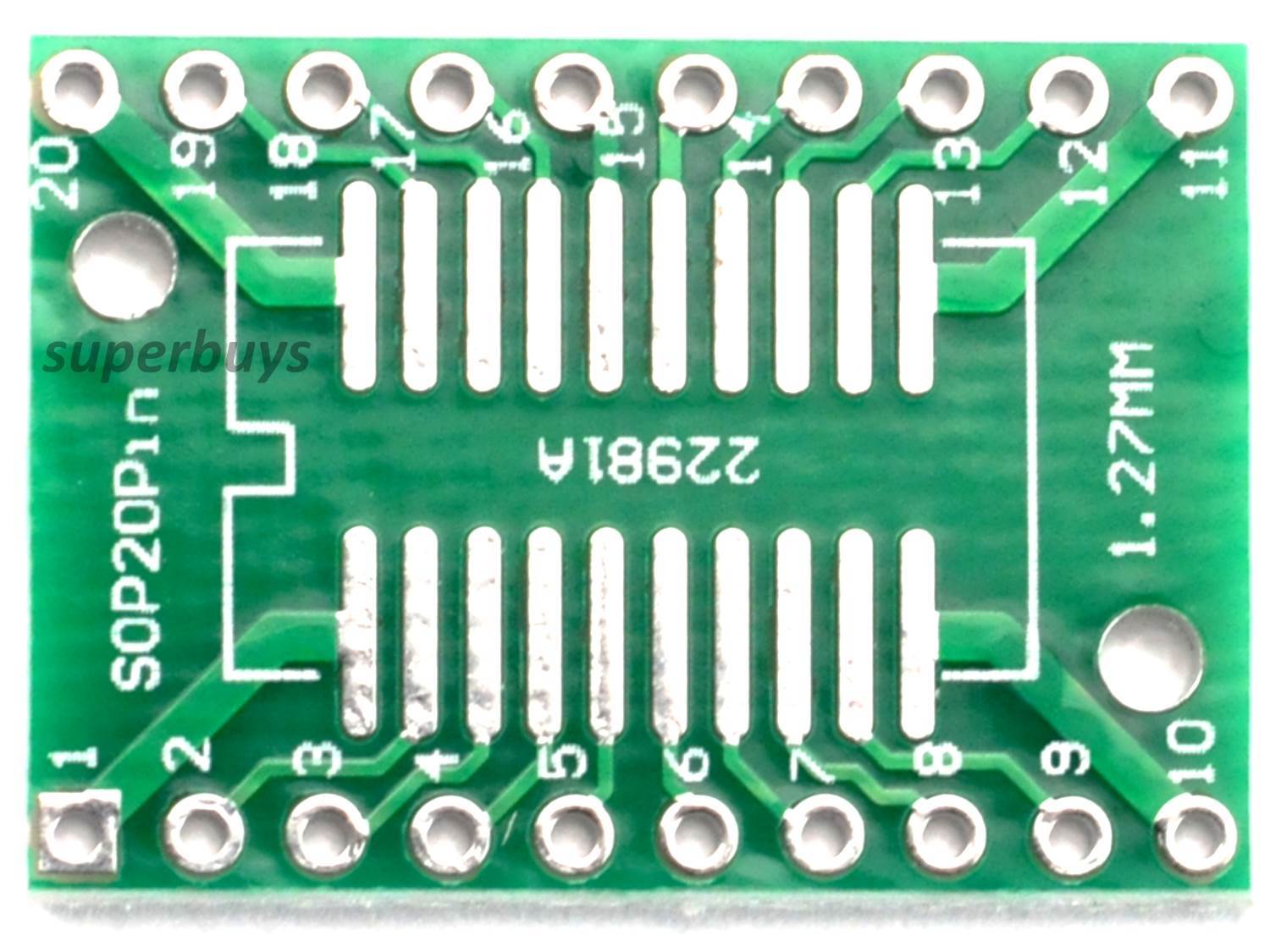 6pc SOP20 SSOP20 TSSOP20 SMD to DIP20 Adapter Breakout PCB Converter ...