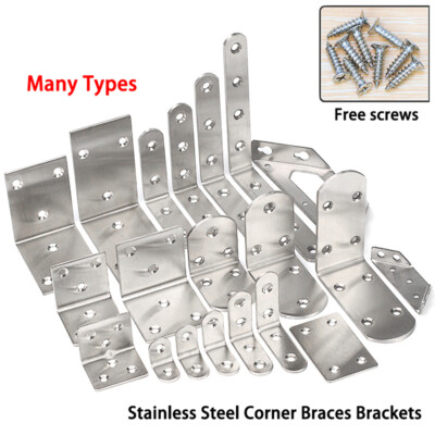 Stainless Steel Corner Braces Brackets Right Angle L Shape Brackets ...